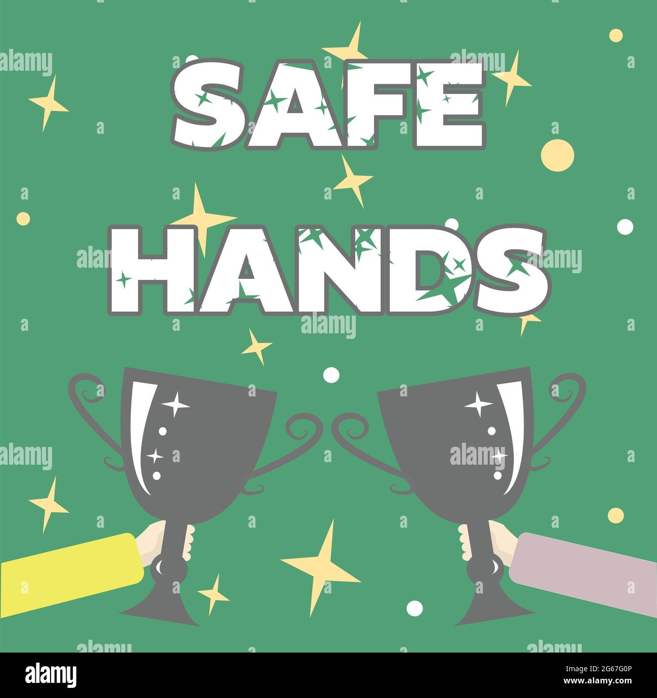 Hand writing sign Safe Hands. Business showcase Ensuring the sterility ...