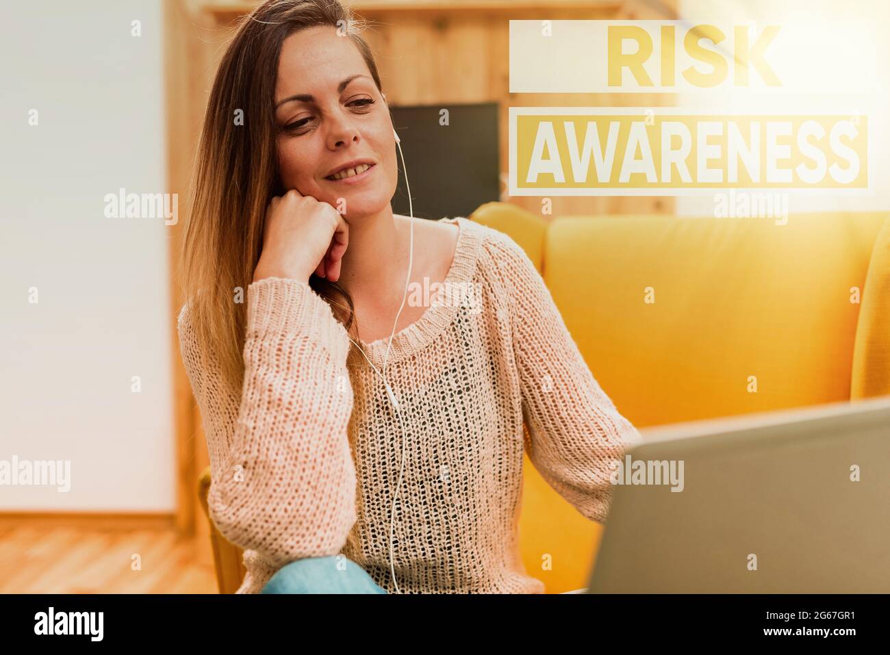 Hand writing sign Risk Awareness. Conceptual photo recognizing factors ...