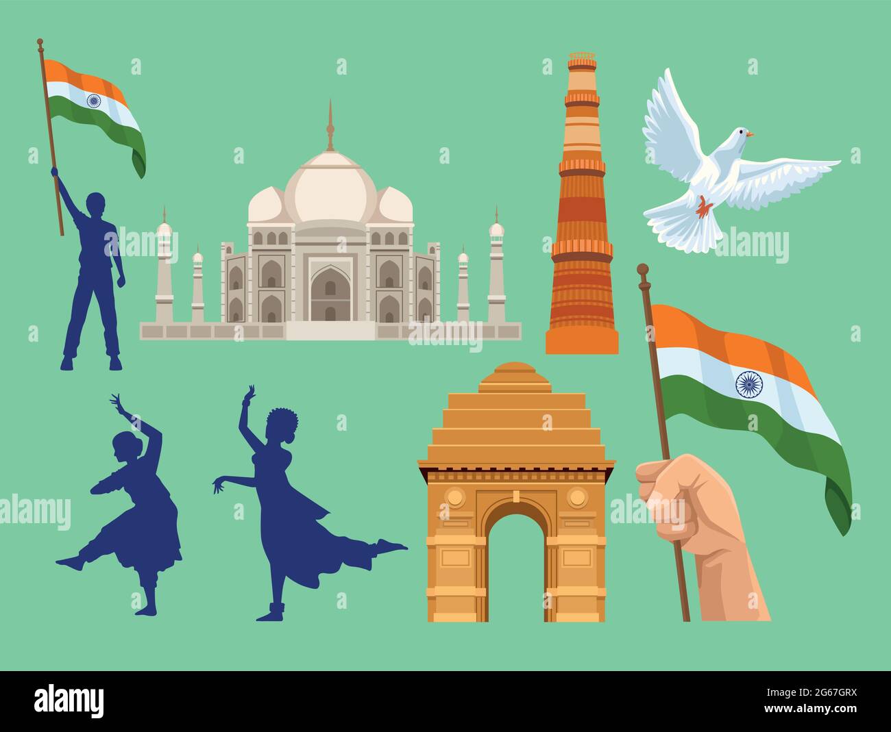 eight independence india icons Stock Vector Image & Art - Alamy