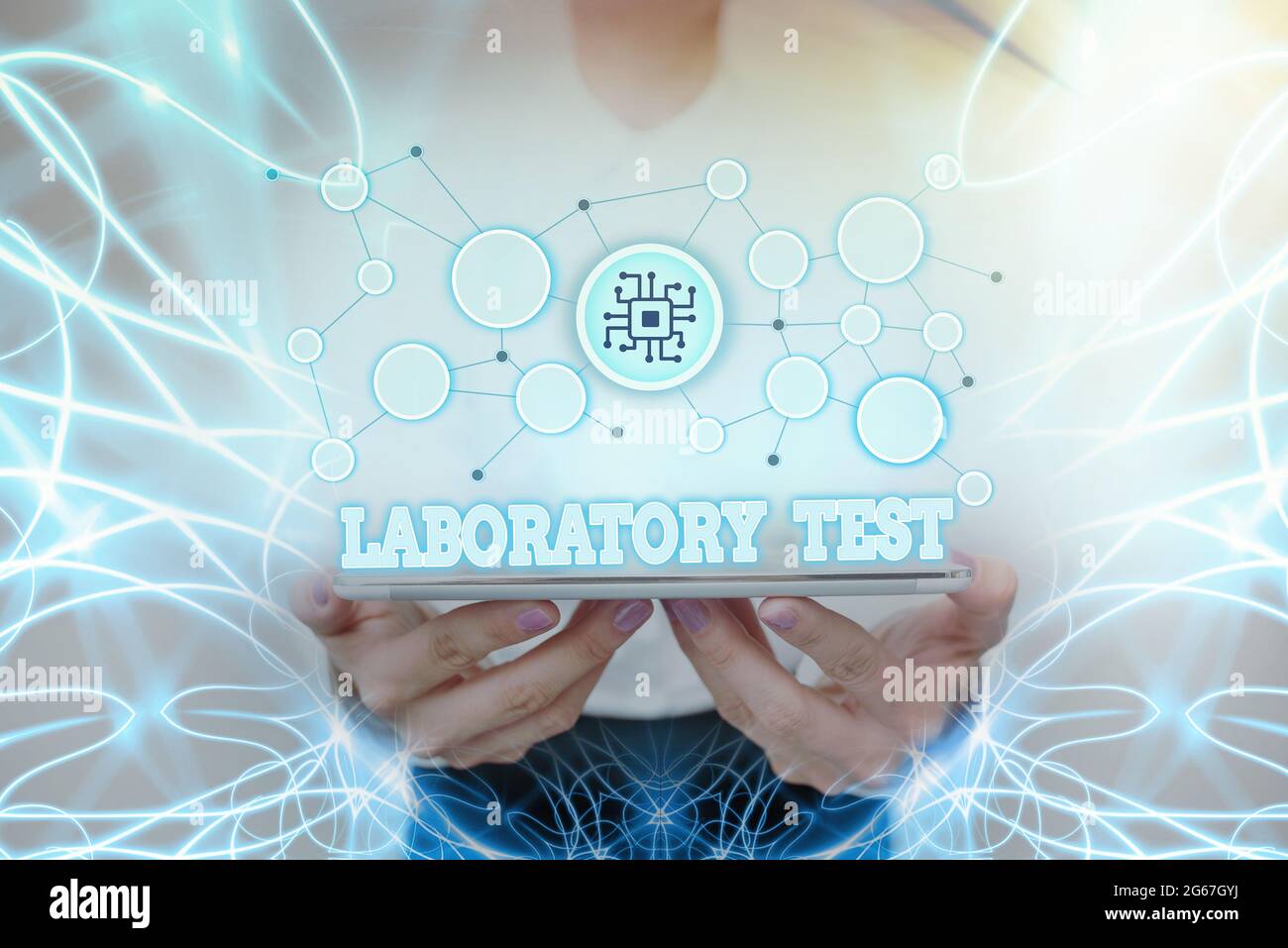 Conceptual caption Laboratory Test. Business showcase Determination of ...