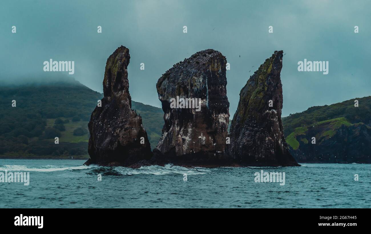 Kamchatka. Three Brothers Rocks. Avacha Bay Stock Photo - Alamy
