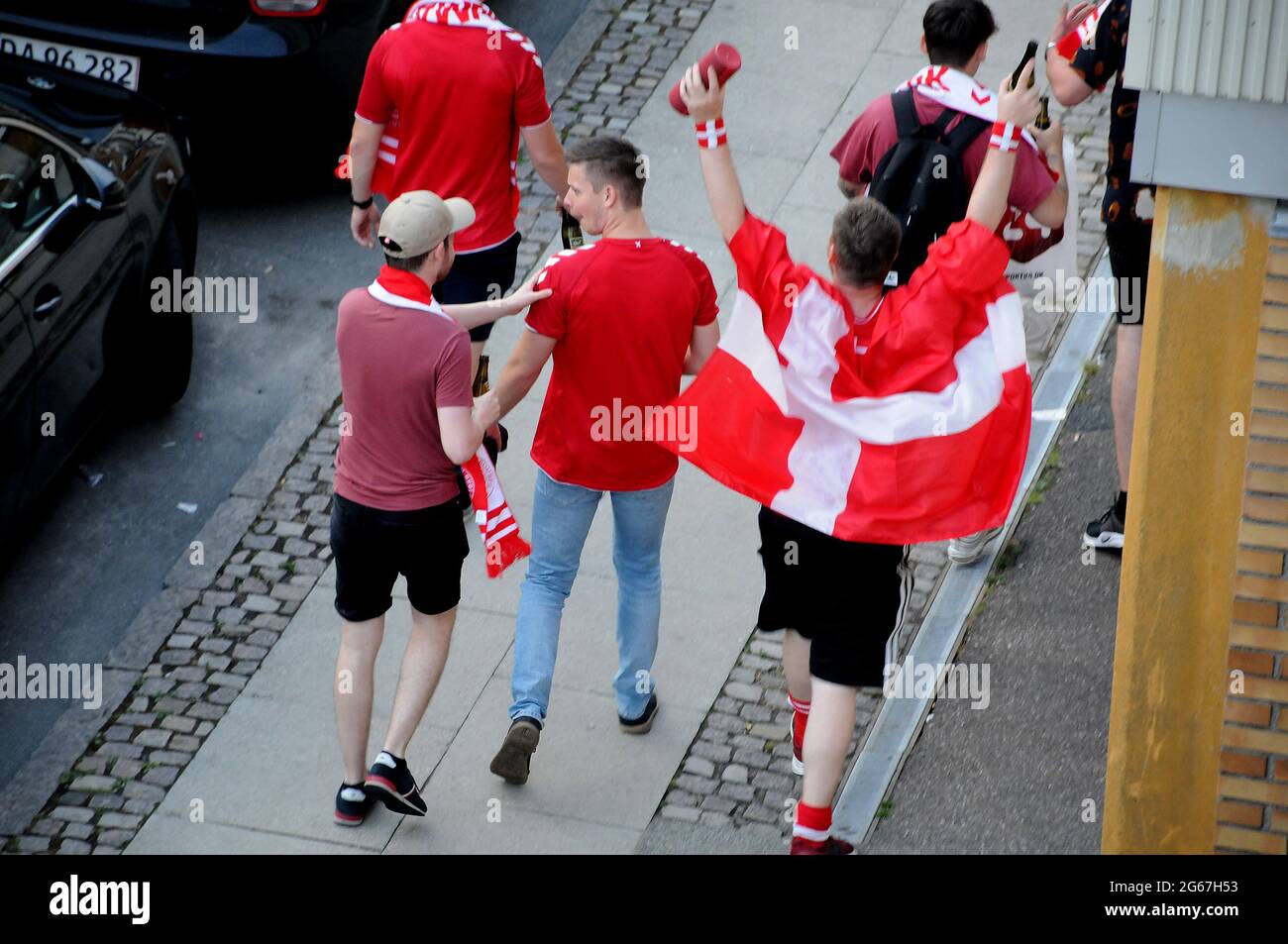Kastrup/ Denmark. 03 July 2021, Danes celebrate danish football team ...