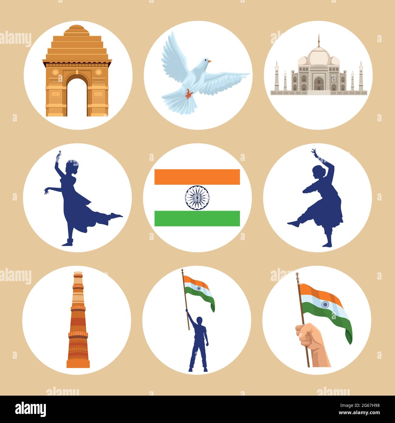 nine independence india icons Stock Vector Image & Art - Alamy