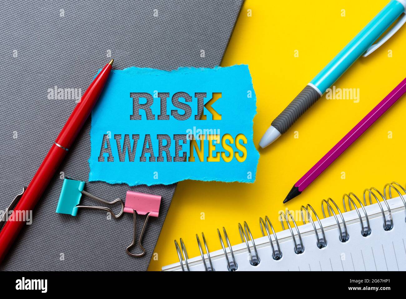 Conceptual caption Risk Awareness. Business approach recognizing ...
