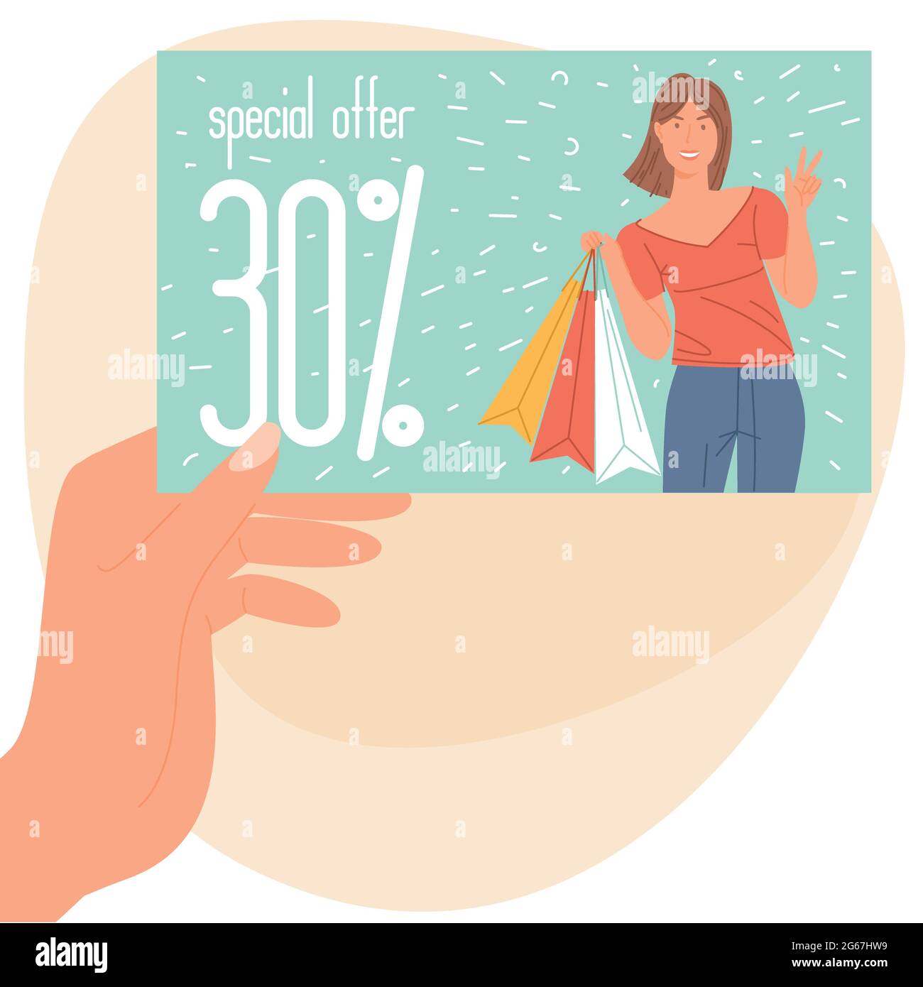 Hand holding dicount card Stock Vector Image & Art - Alamy