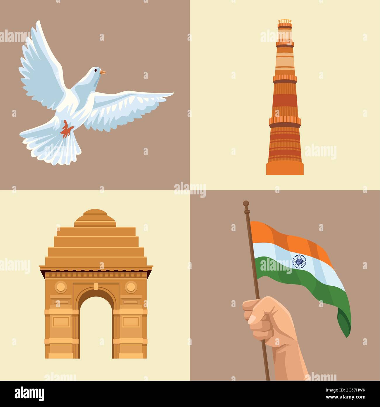 independence india four icons Stock Vector Image & Art - Alamy