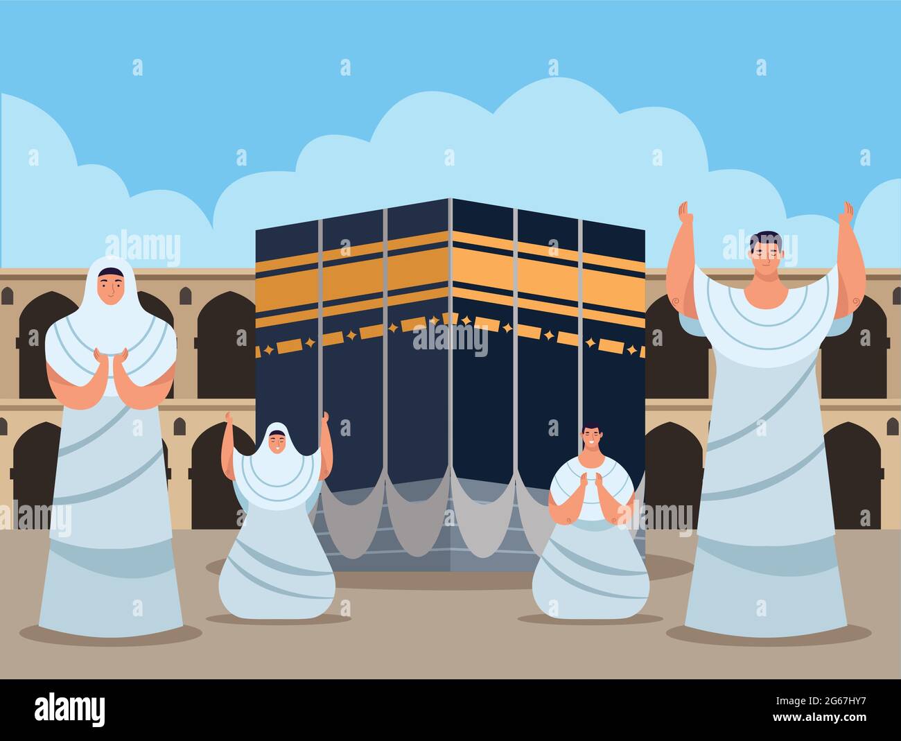 prayers hajj mabrur scene Stock Vector Image & Art - Alamy