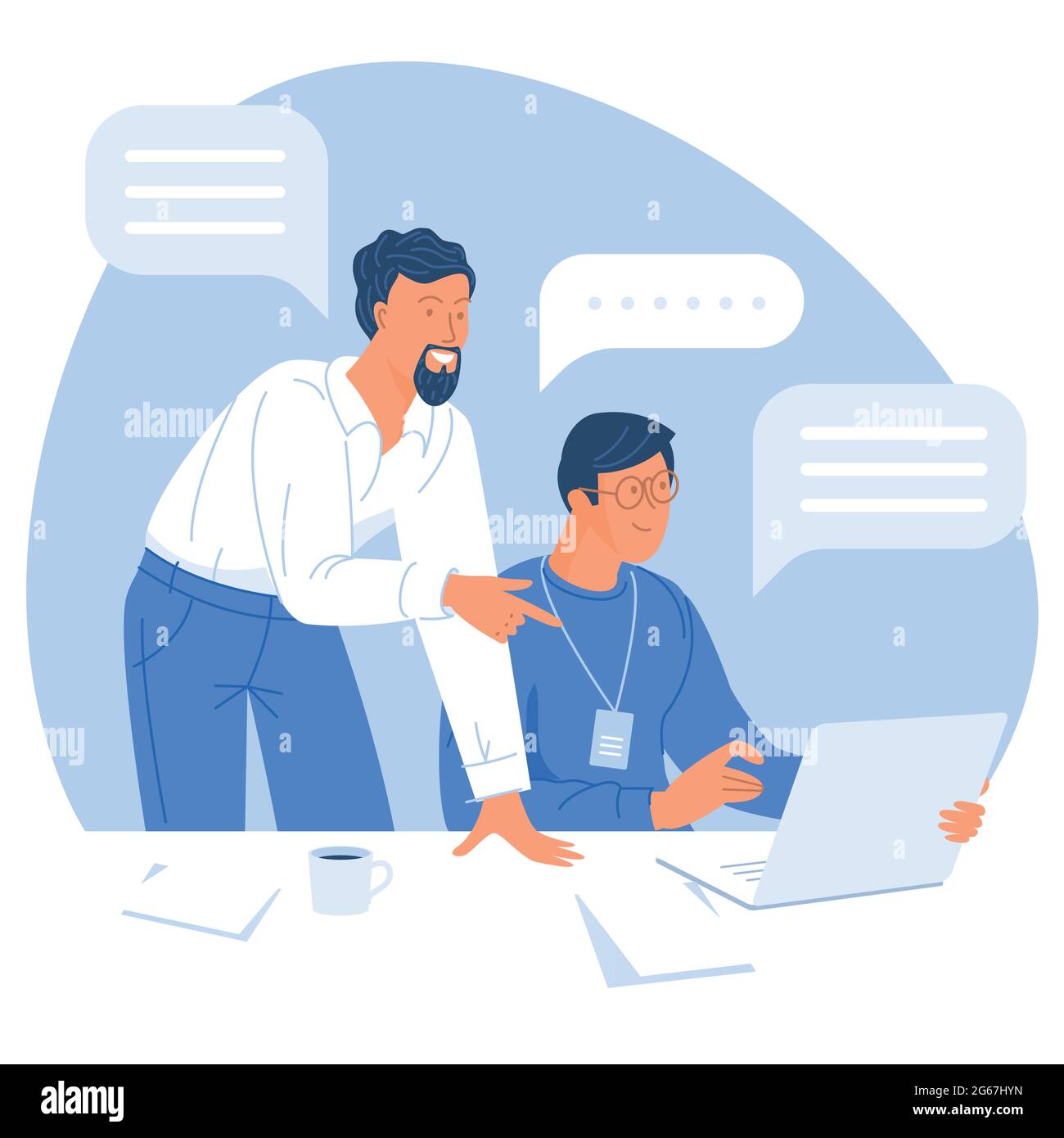 Colleagues collaboration teamwork Stock Vector Image & Art - Alamy
