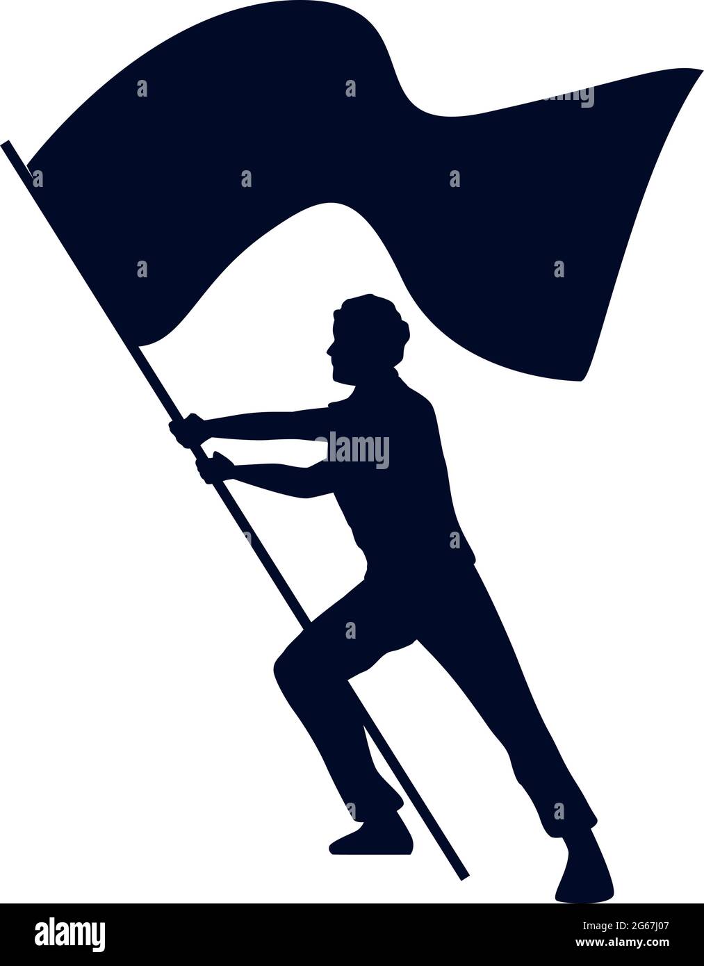 man silhouette waving flag Stock Vector Image & Art - Alamy