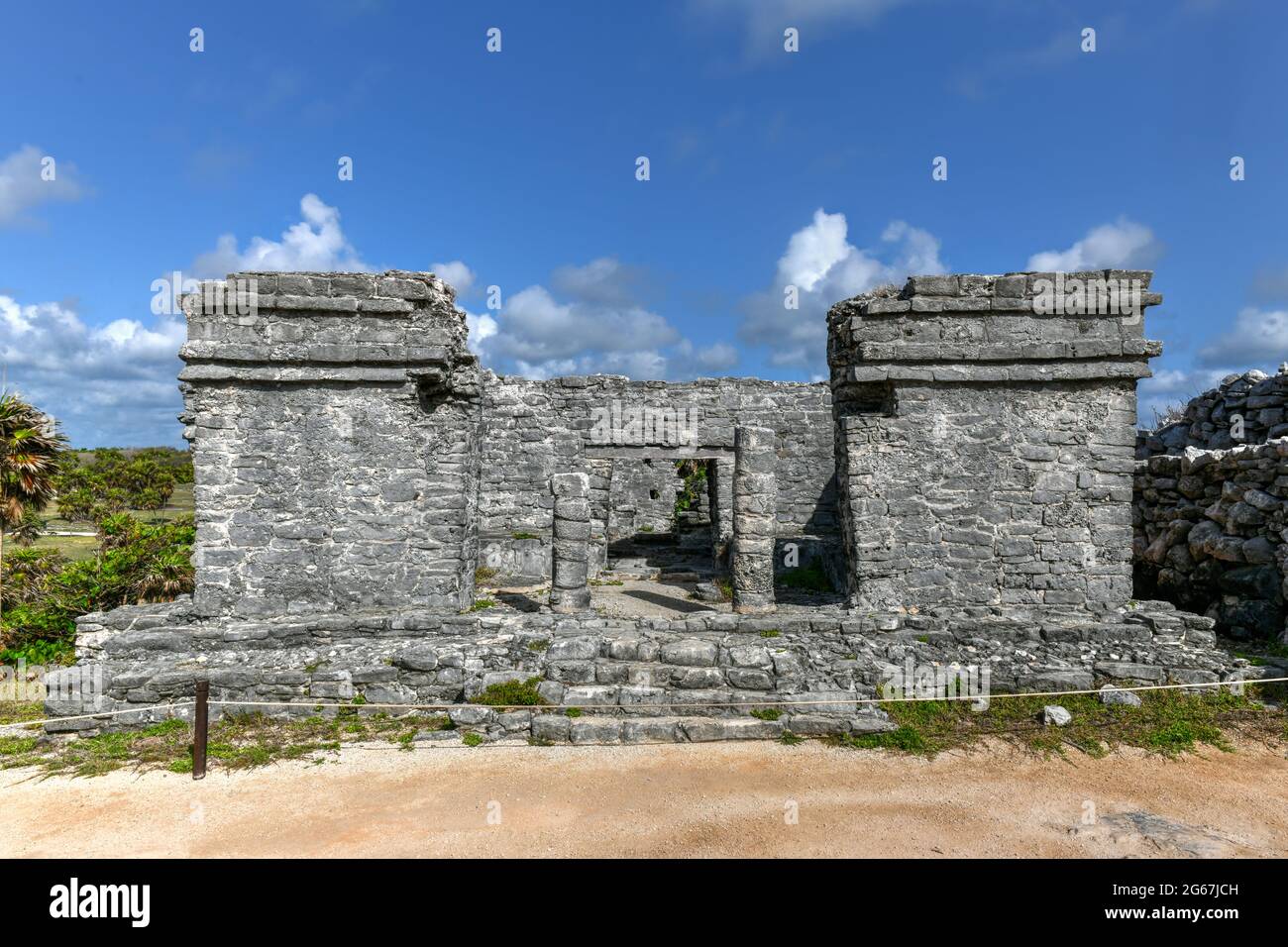 House of the Cenote at Mayan Ruins in Tulum, Mexo. The Mayans used ...