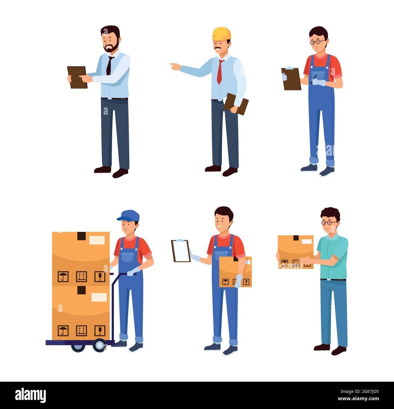 six logistic workers Stock Vector Image & Art - Alamy