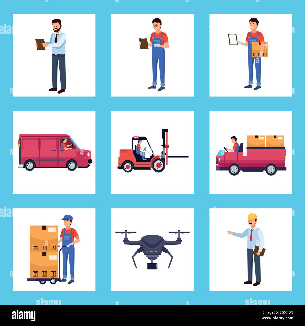 eight logistic workers Stock Vector Image & Art - Alamy