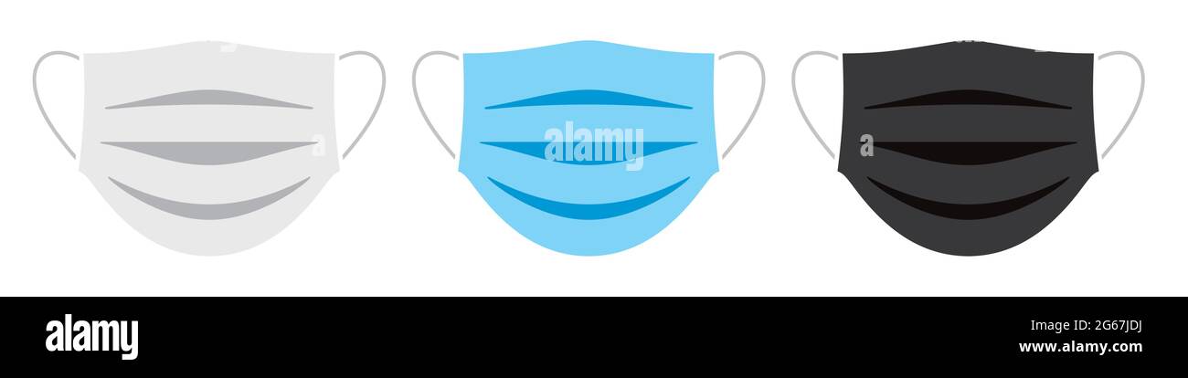 Vector set of medical face mask icons in different colors Stock Vector ...