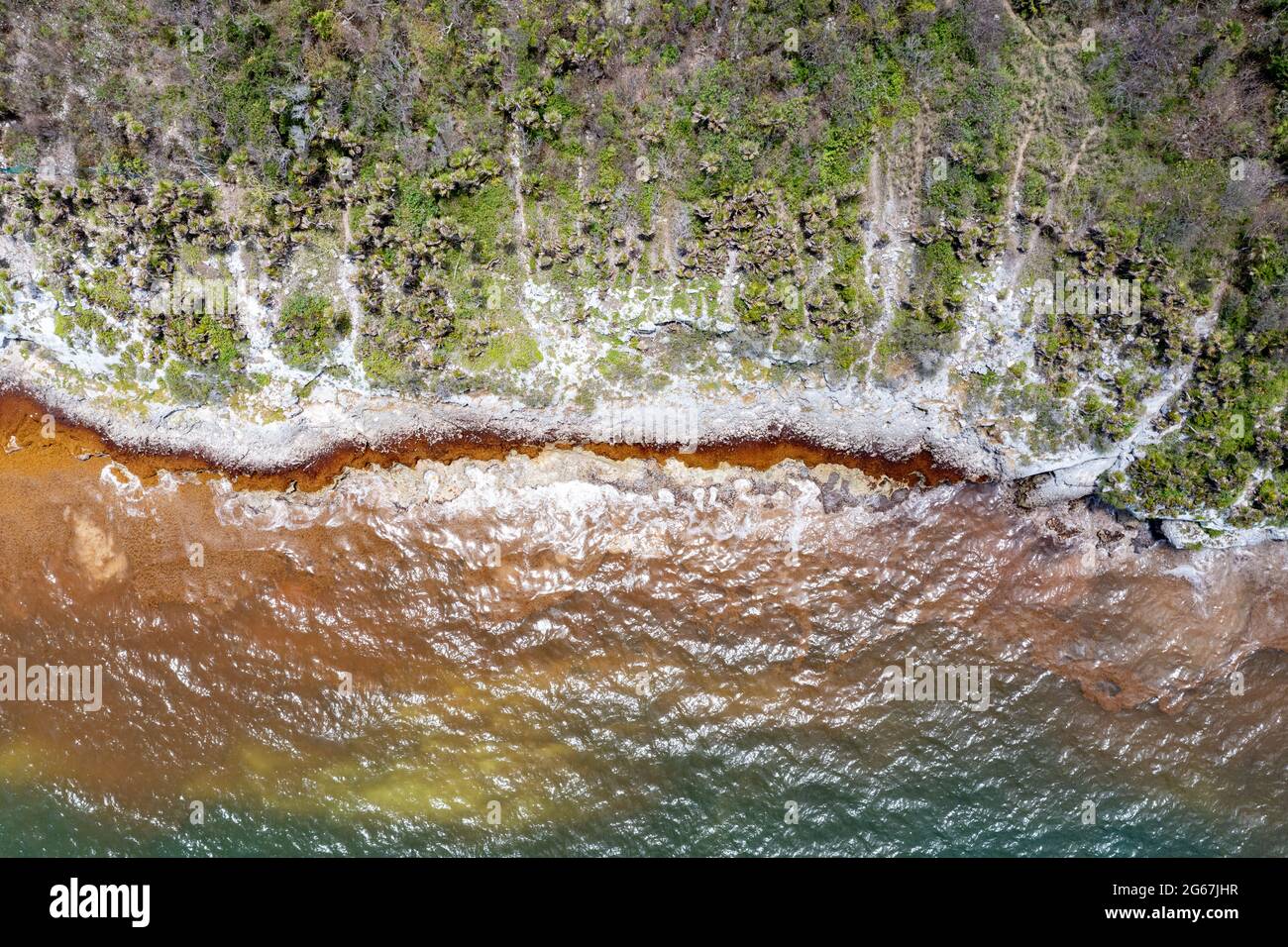 Aerial panoramic view of the beaches along the coast of Tulum, Mexico ...