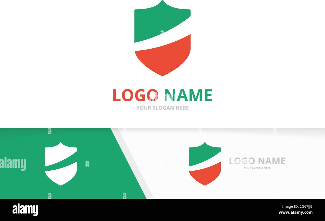 Abstract shield logo. Protection guard logotype design template Stock ...