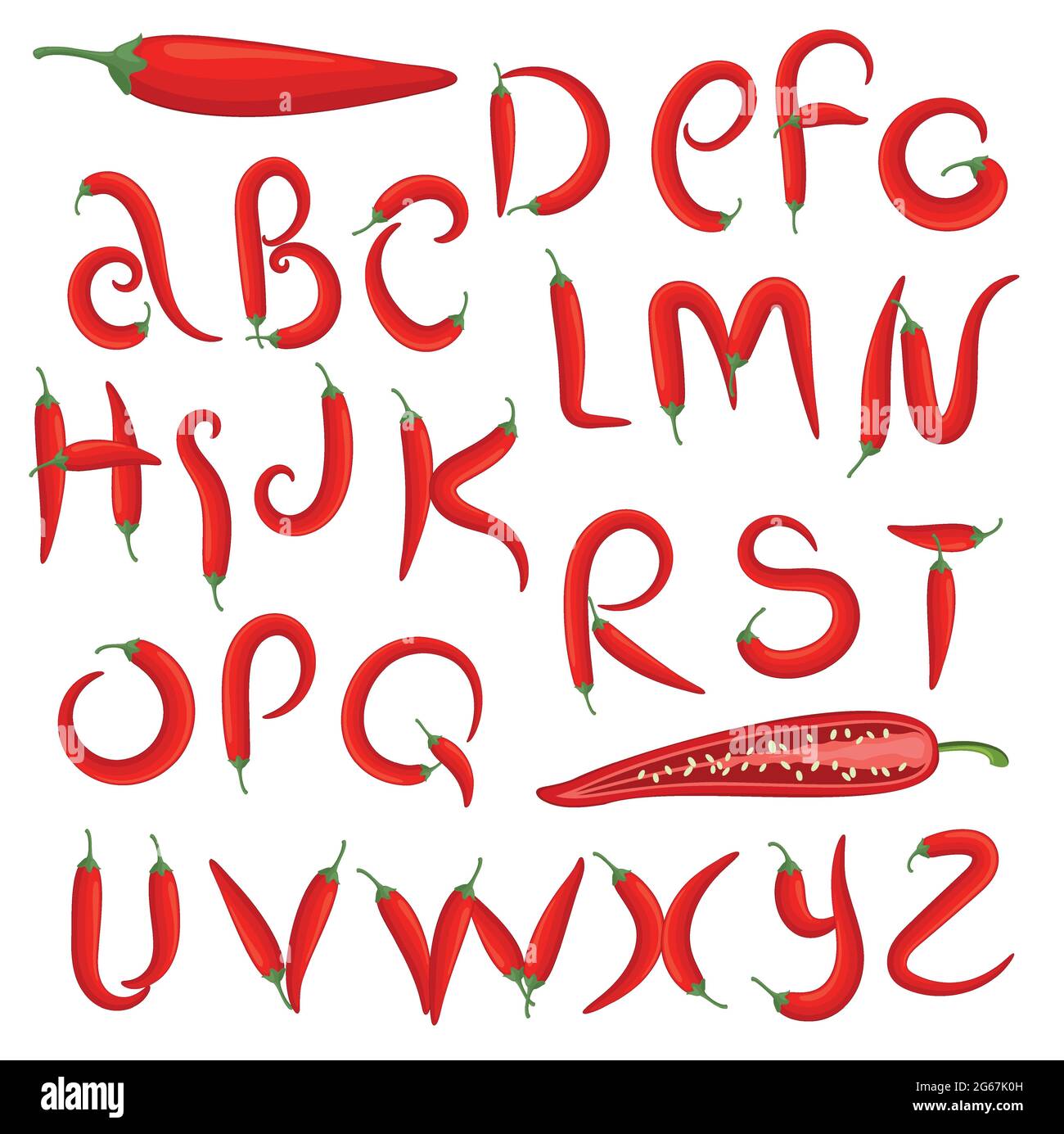 Chilly pepper vector abc Stock Vector Image & Art - Alamy