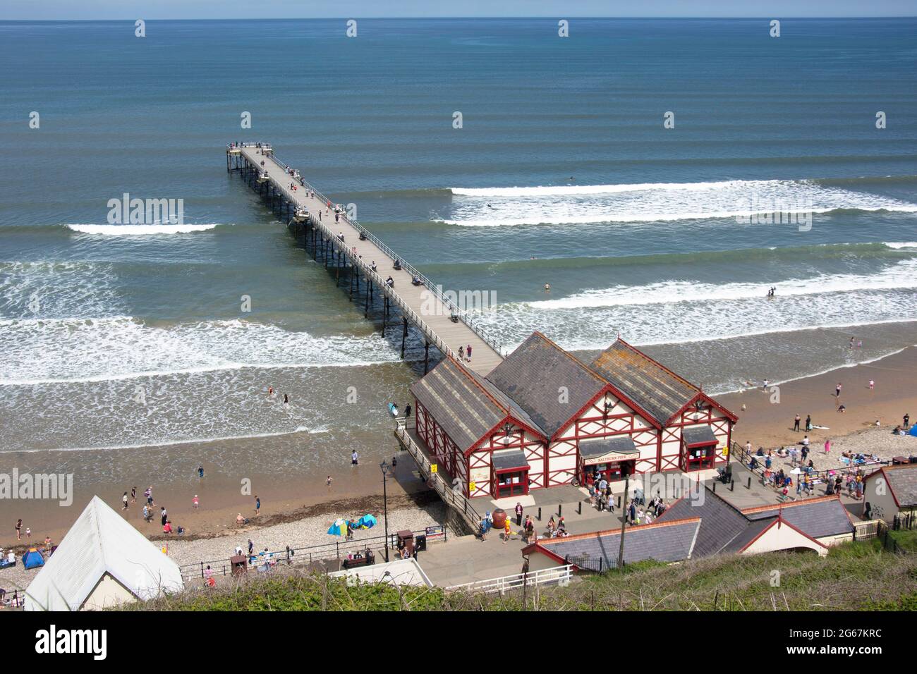 Historical landmark busy waves tide centre piers historic north hi-res ...