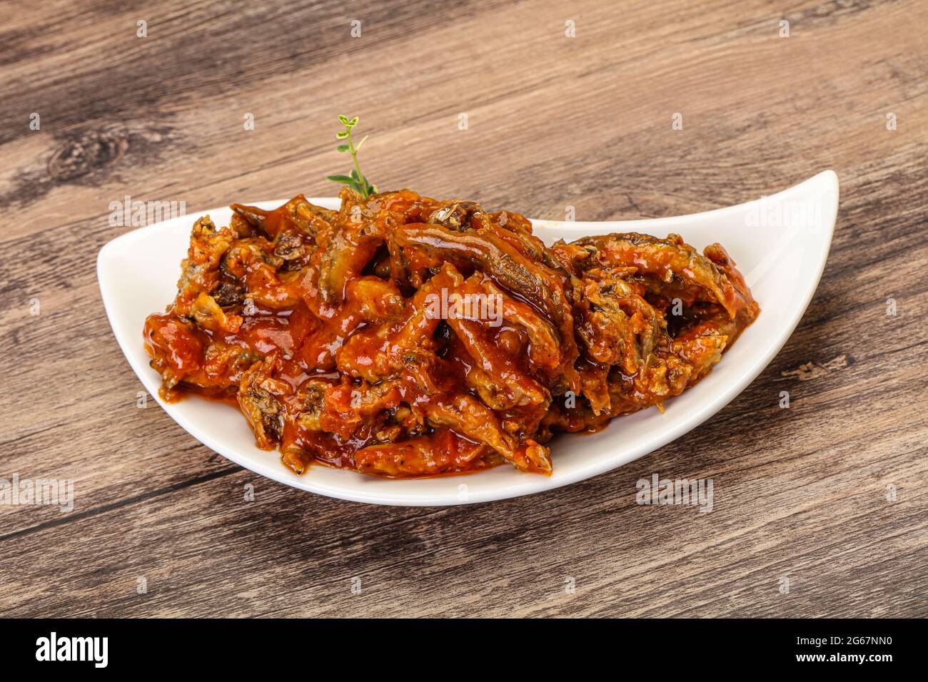 Canned anchovy snack in tomato sauce Stock Photo - Alamy