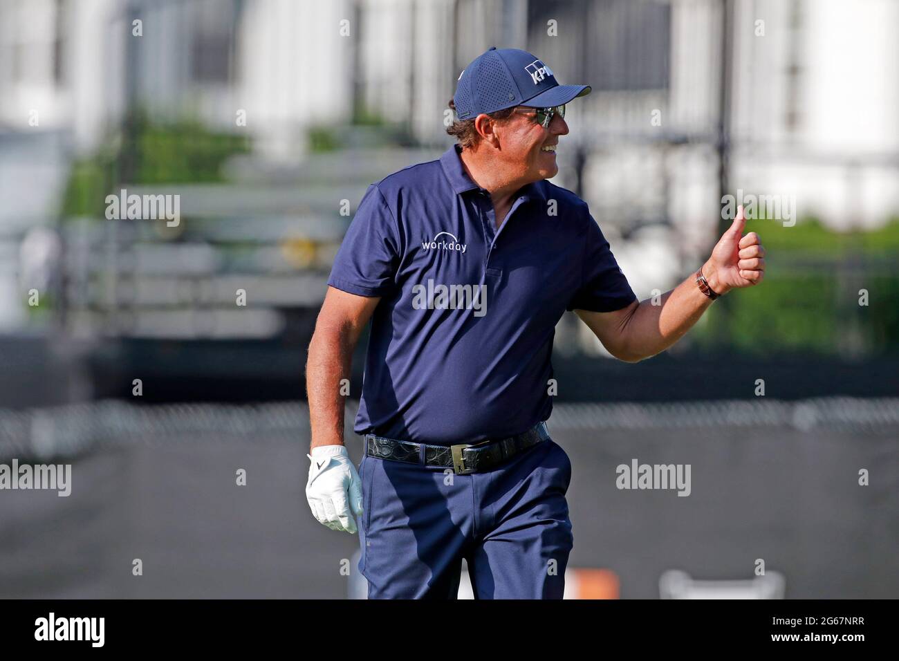 Detroit, MI, USA. 3rd July, 2021. A silhouette of Phil Mickelson gives ...