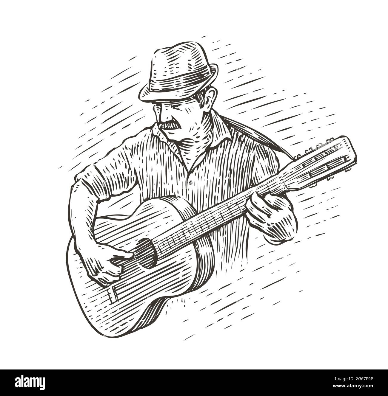Acoustic Guitarist Drawing