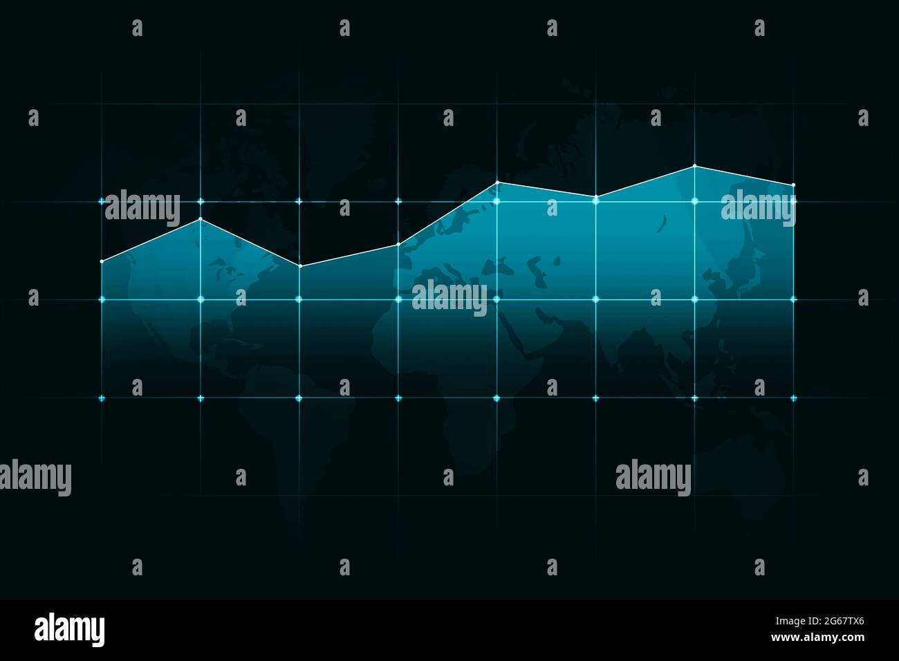 Gradient Style Graph with World Map in the Background. New Glowing ...
