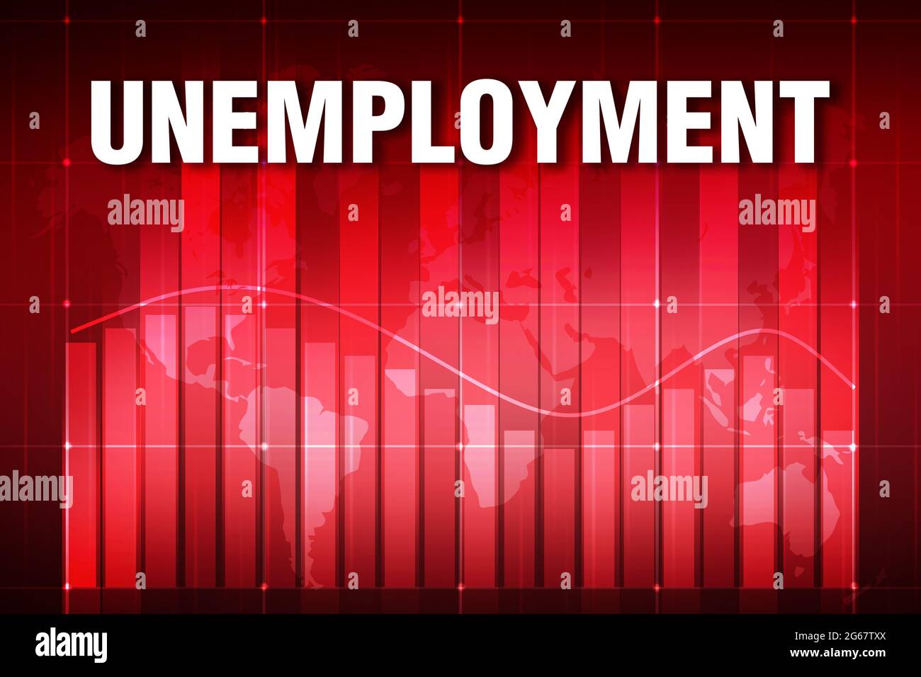 Unemployment Representation with Red Rising Graph Abstract Background ...