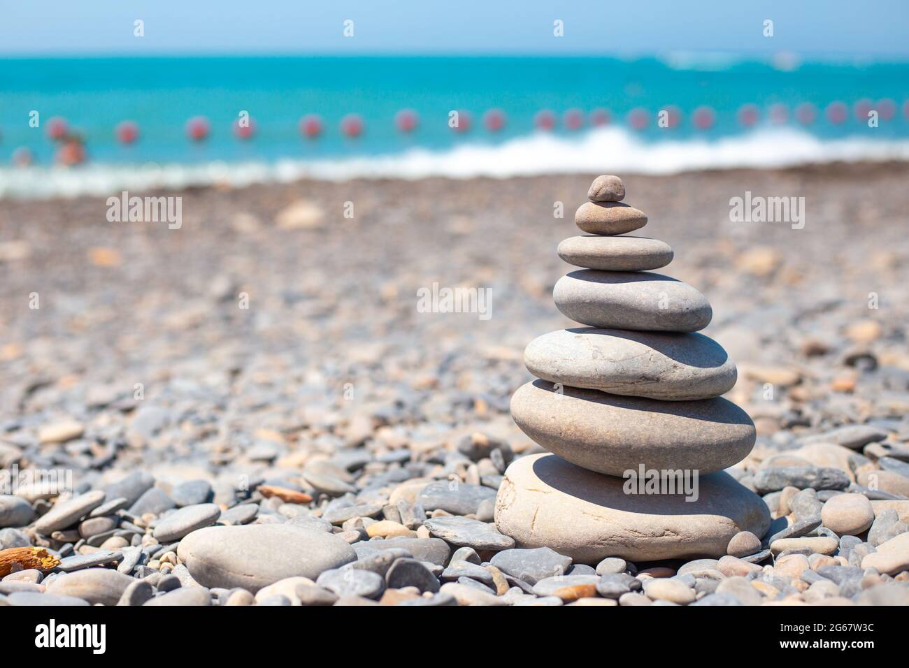 Pyramid stones on seashore hi-res stock photography and images - Alamy