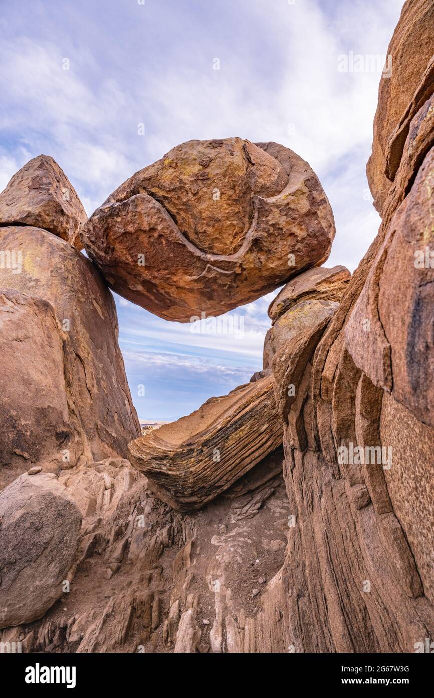 Rock Balances in Grapevine Hills in Big Bend National Park Stock Photo ...
