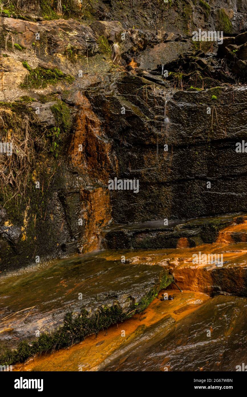 Rusty Orange Stains Run Down Fordyce Ricks Pond Dam in Hot Springs ...