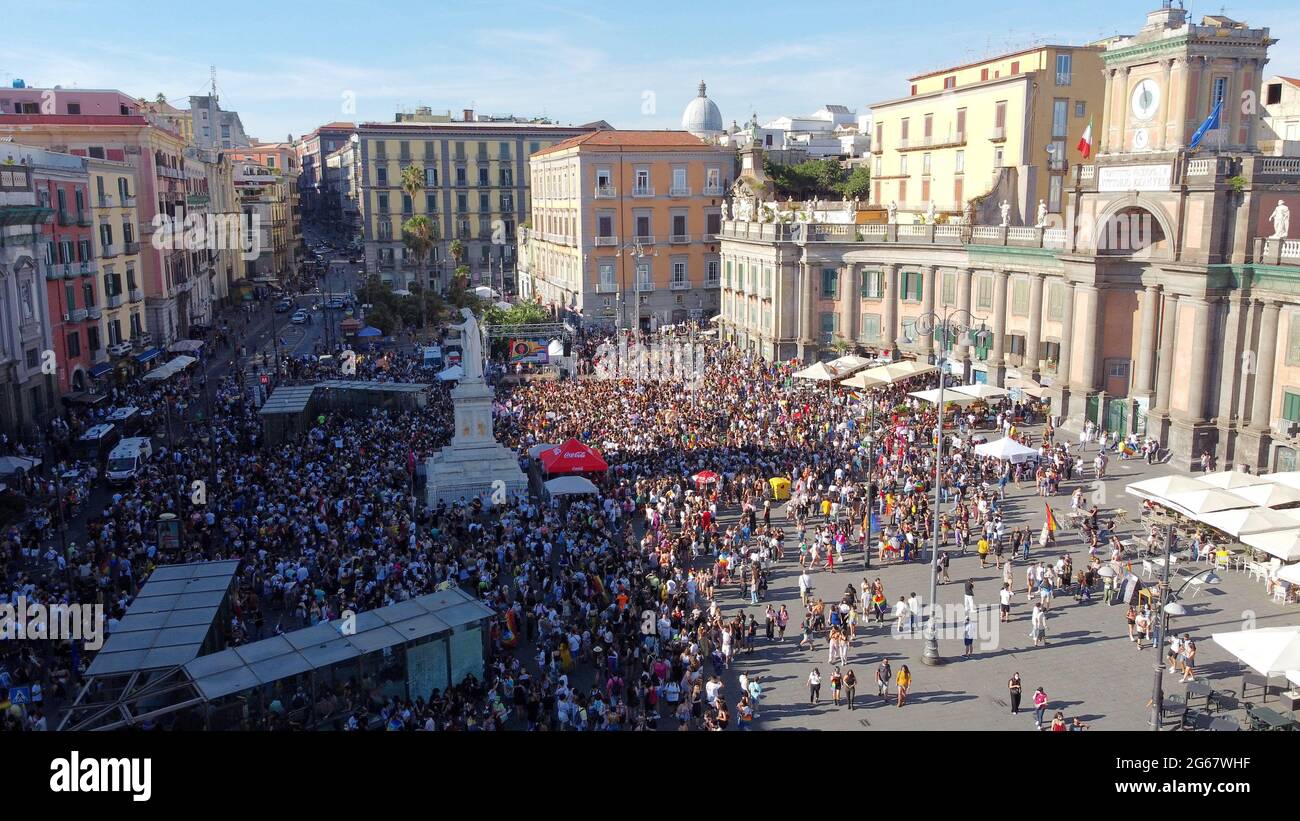 napoli, Campania, ITALY. 3rd July, 2021. 07/03/2021 Naples, Piazza ...