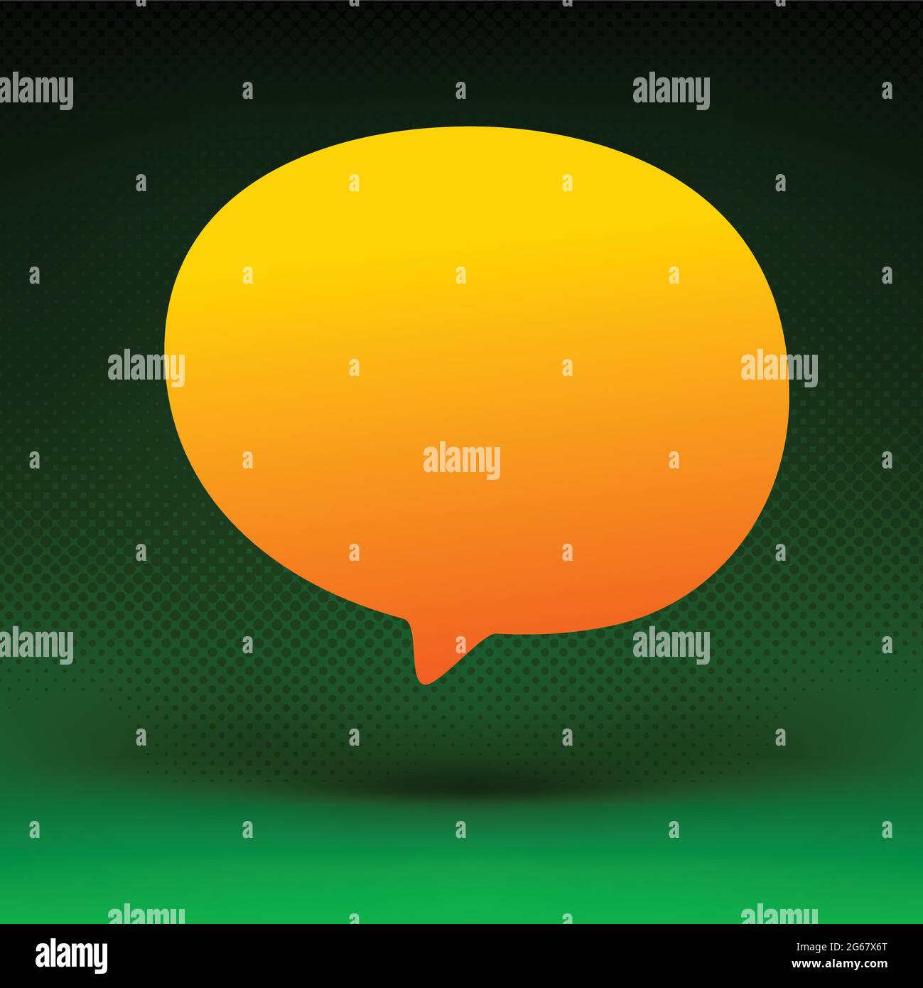 Colorful glossy speech bubble with reflection. Talk bubble, blank frame ...