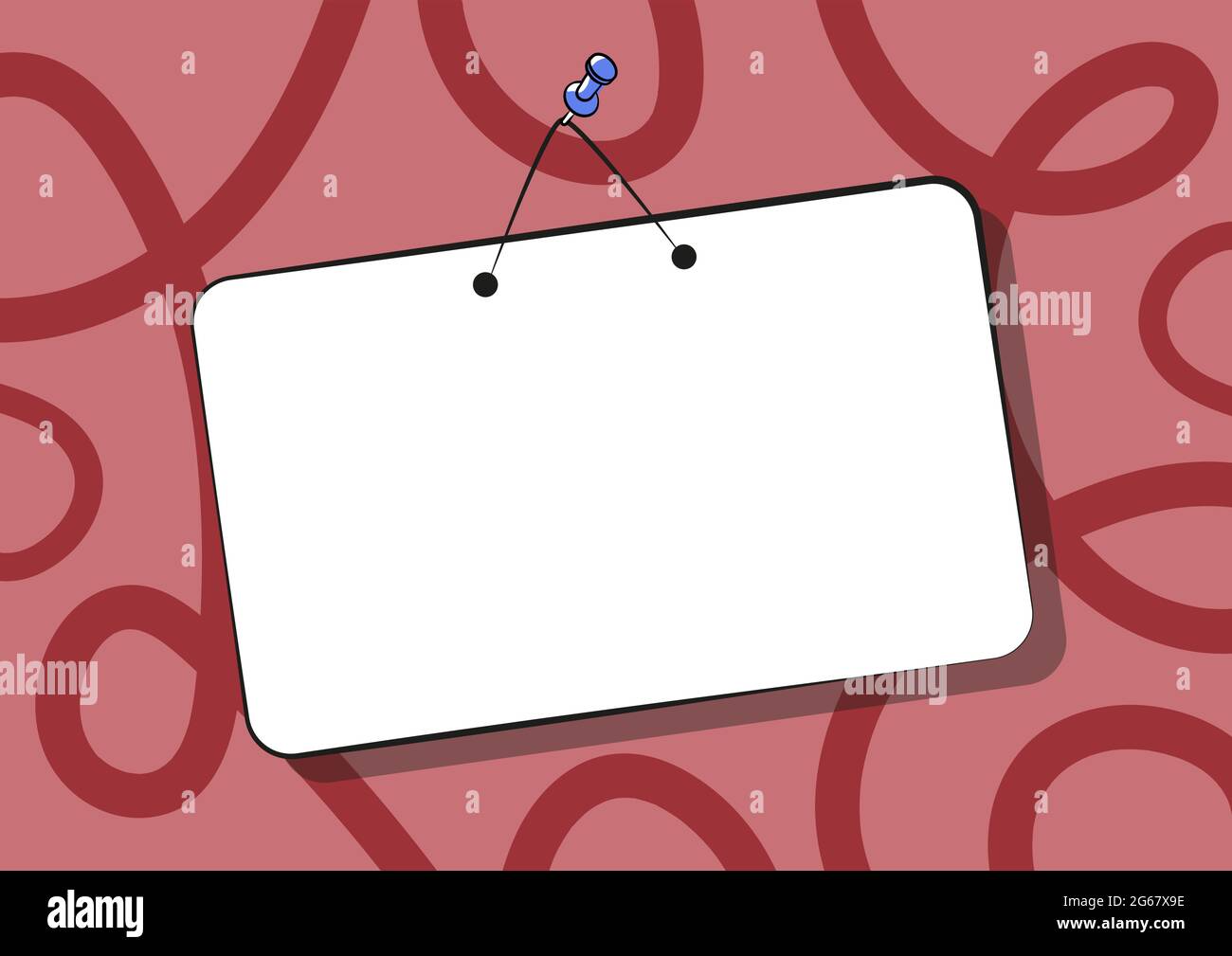 Pinned Hanging Door Sign Drawing With Empty Writing Space. Hanged Gate ...