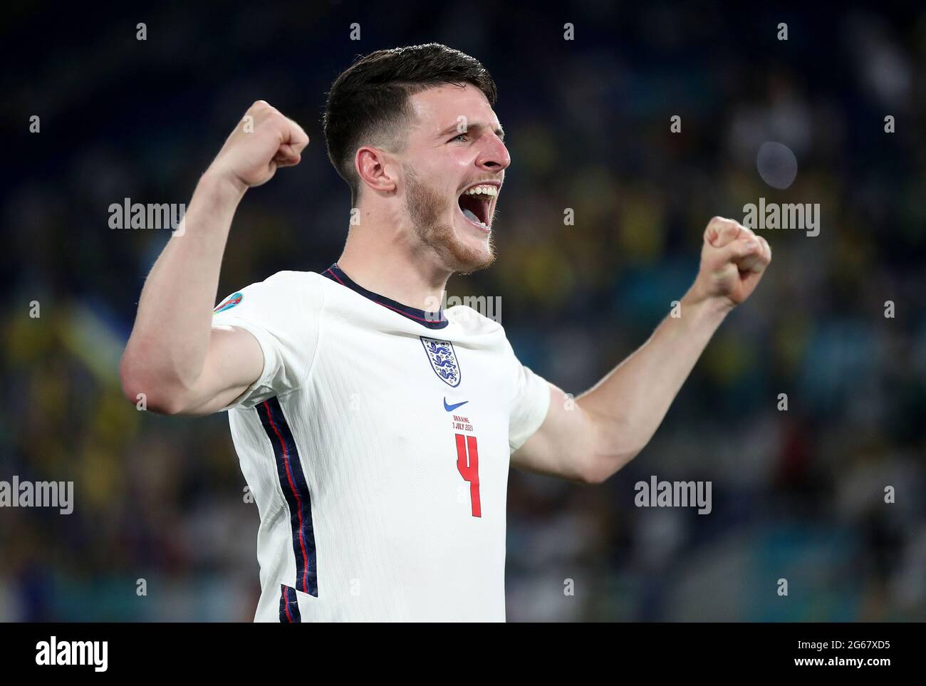 England's Declan Rice celebrates after the UEFA Euro 2020 Quarter Final ...