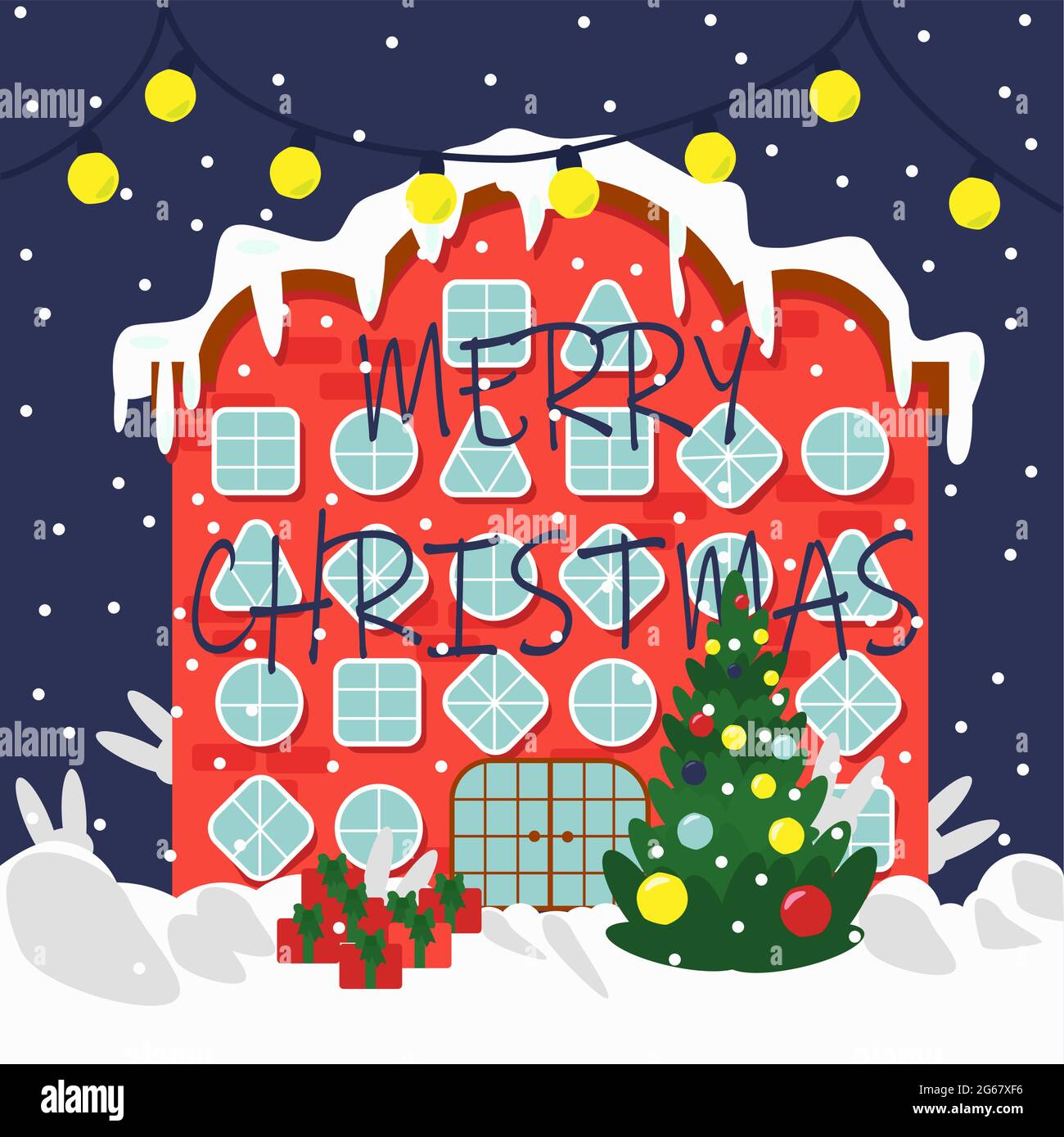 Banner beautiful holiday windows Stock Vector Images - Alamy