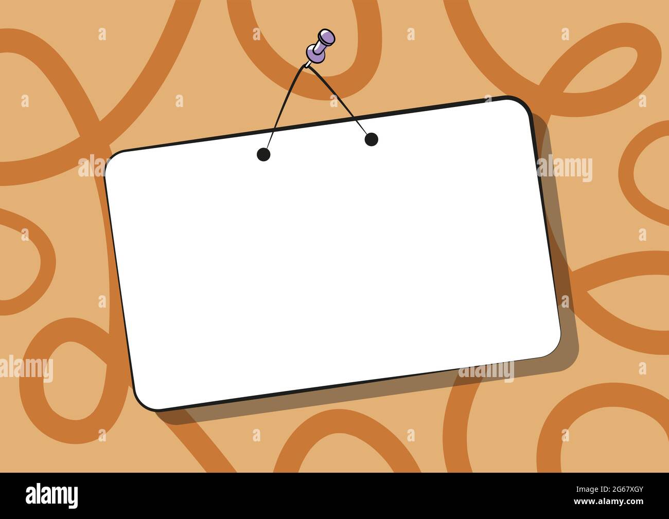 Pinned Hanging Door Sign Drawing With Empty Writing Space. Hanged Gate ...