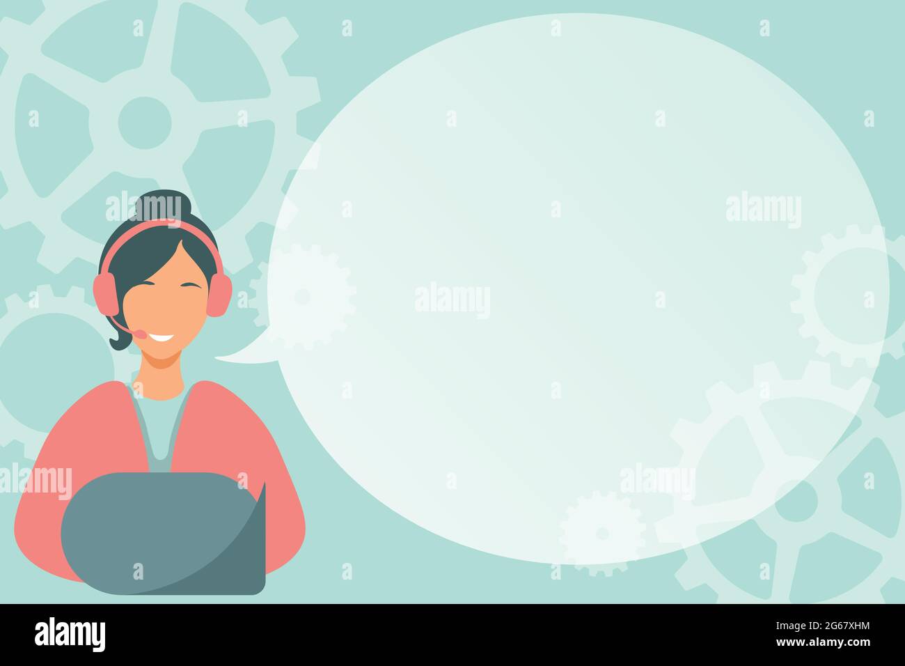 Cartoon showing businesswoman looking office hi-res stock photography ...