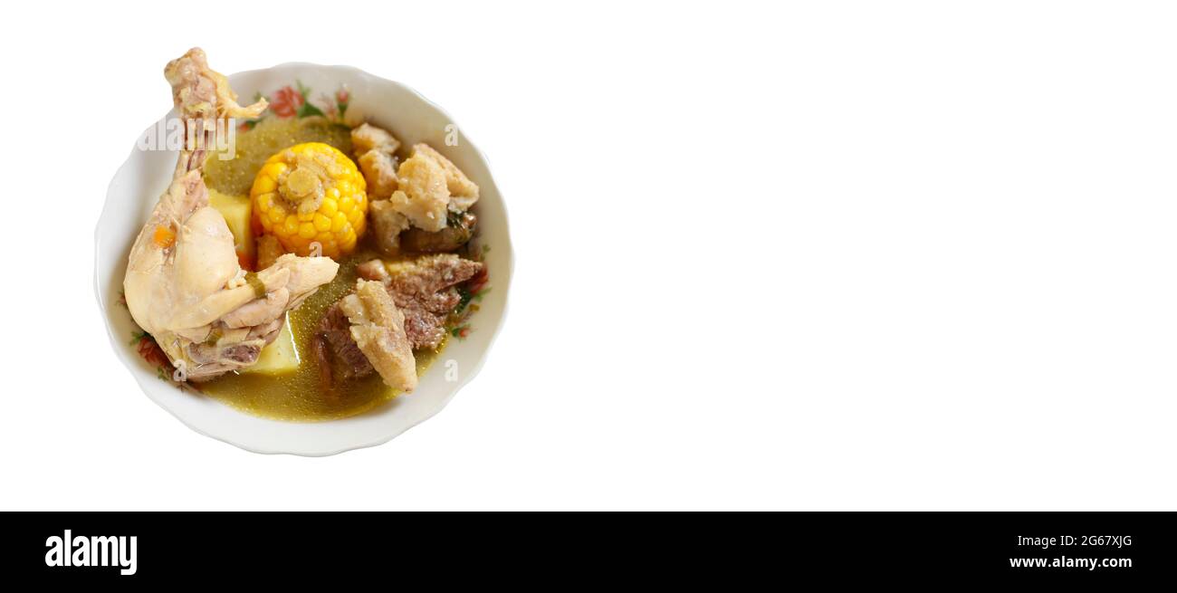 chicken and beef sancocho, traditional Colombian food Stock Photo - Alamy