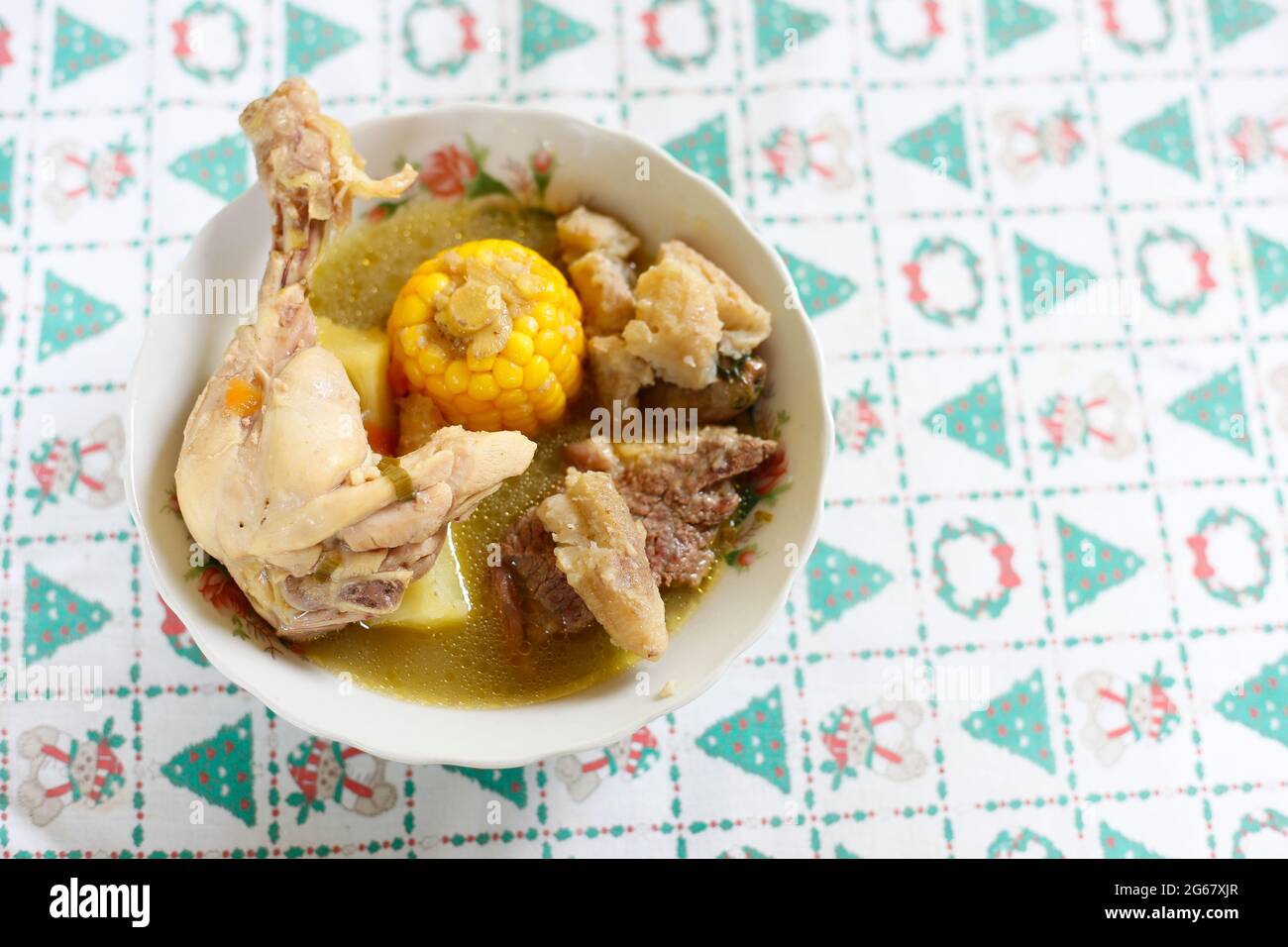 chicken and beef sancocho, traditional Colombian food Stock Photo - Alamy