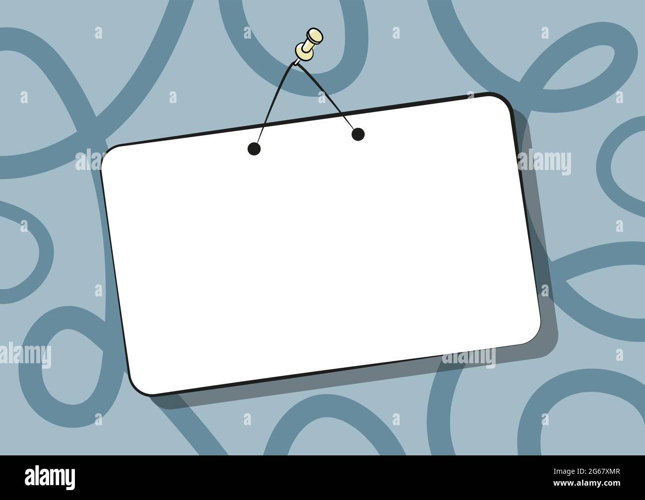 Pinned Hanging Door Sign Drawing With Empty Writing Space. Hanged Gate ...