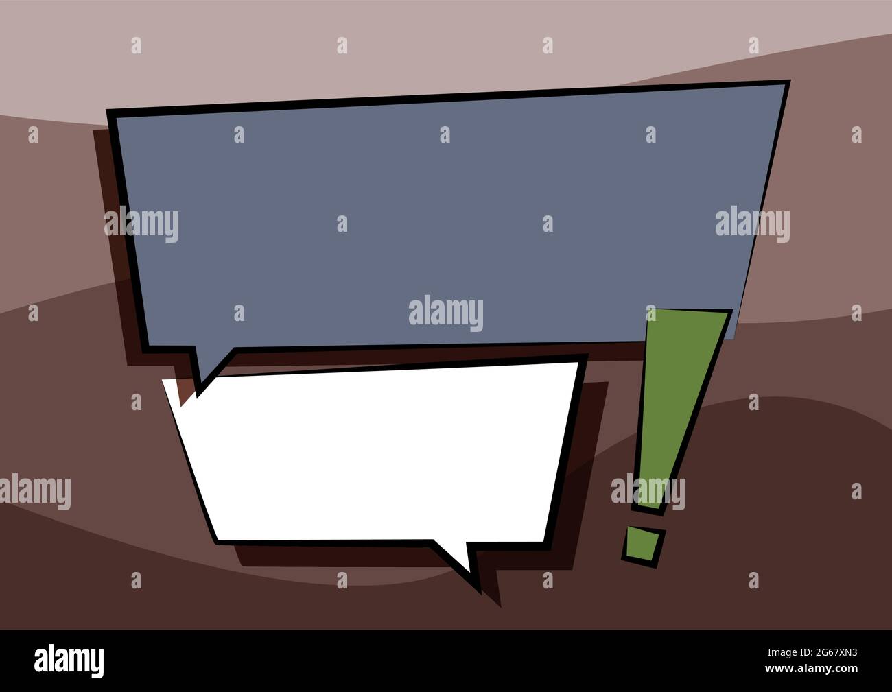 Two Colorful Overlapping Dialogue Box Drawing With Exclamation Mark ...