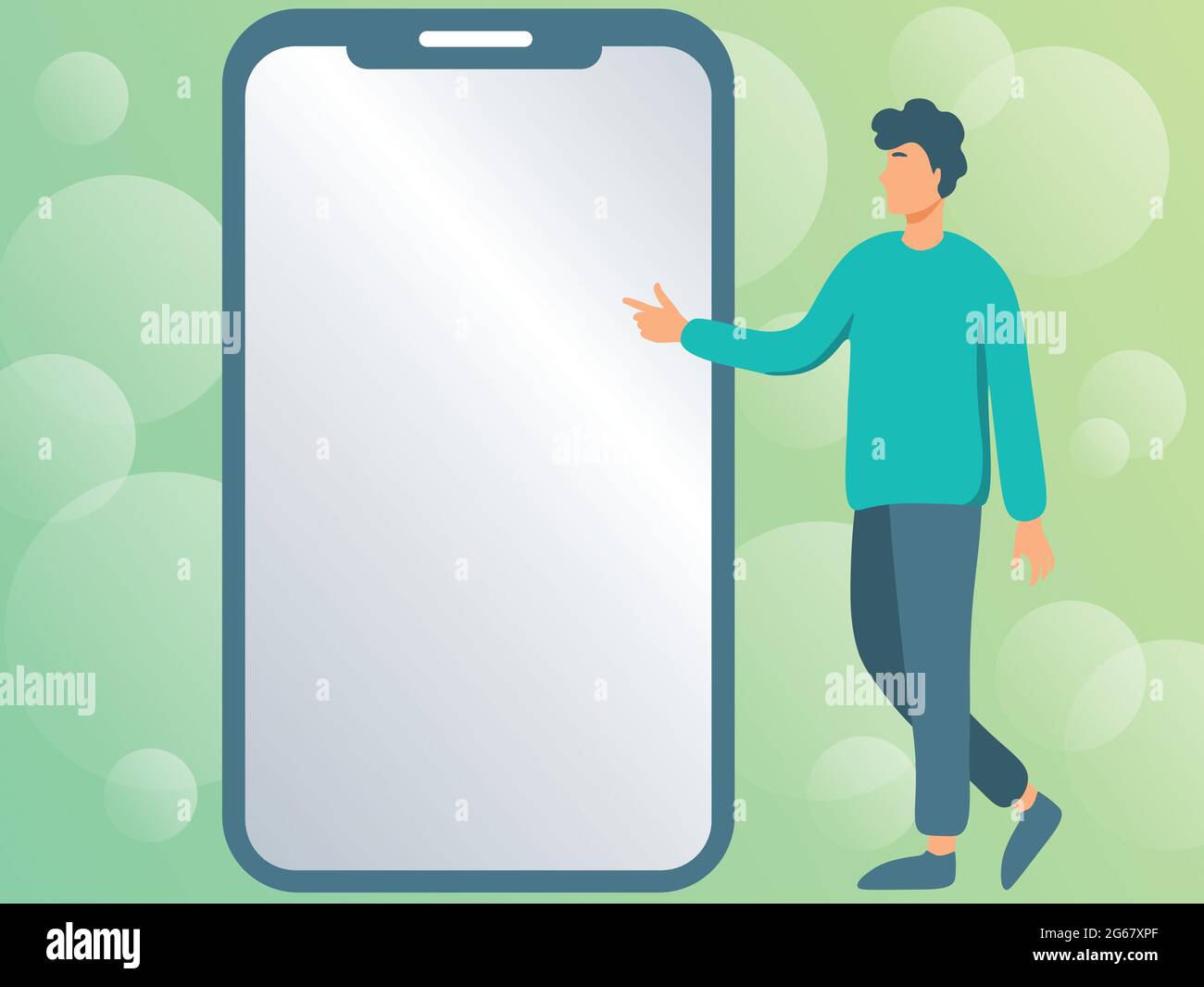 Man pointing towards a screen Stock Vector Images - Alamy