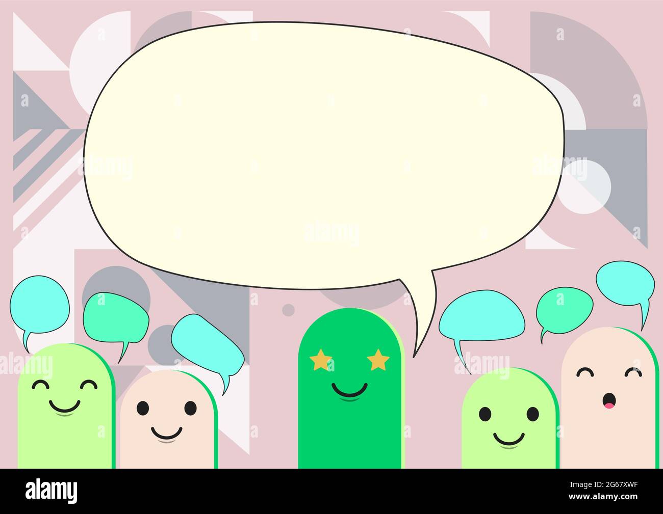 Cartoon Heads Drawing Drawing With Speech Bubble Showing Conversation ...