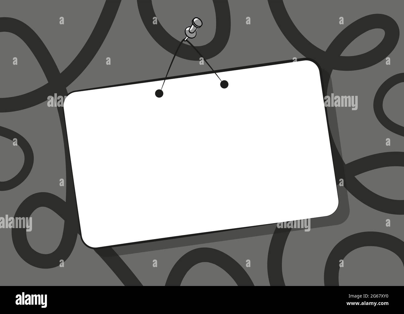 Pinned Hanging Door Sign Drawing With Empty Writing Space. Hanged Gate ...