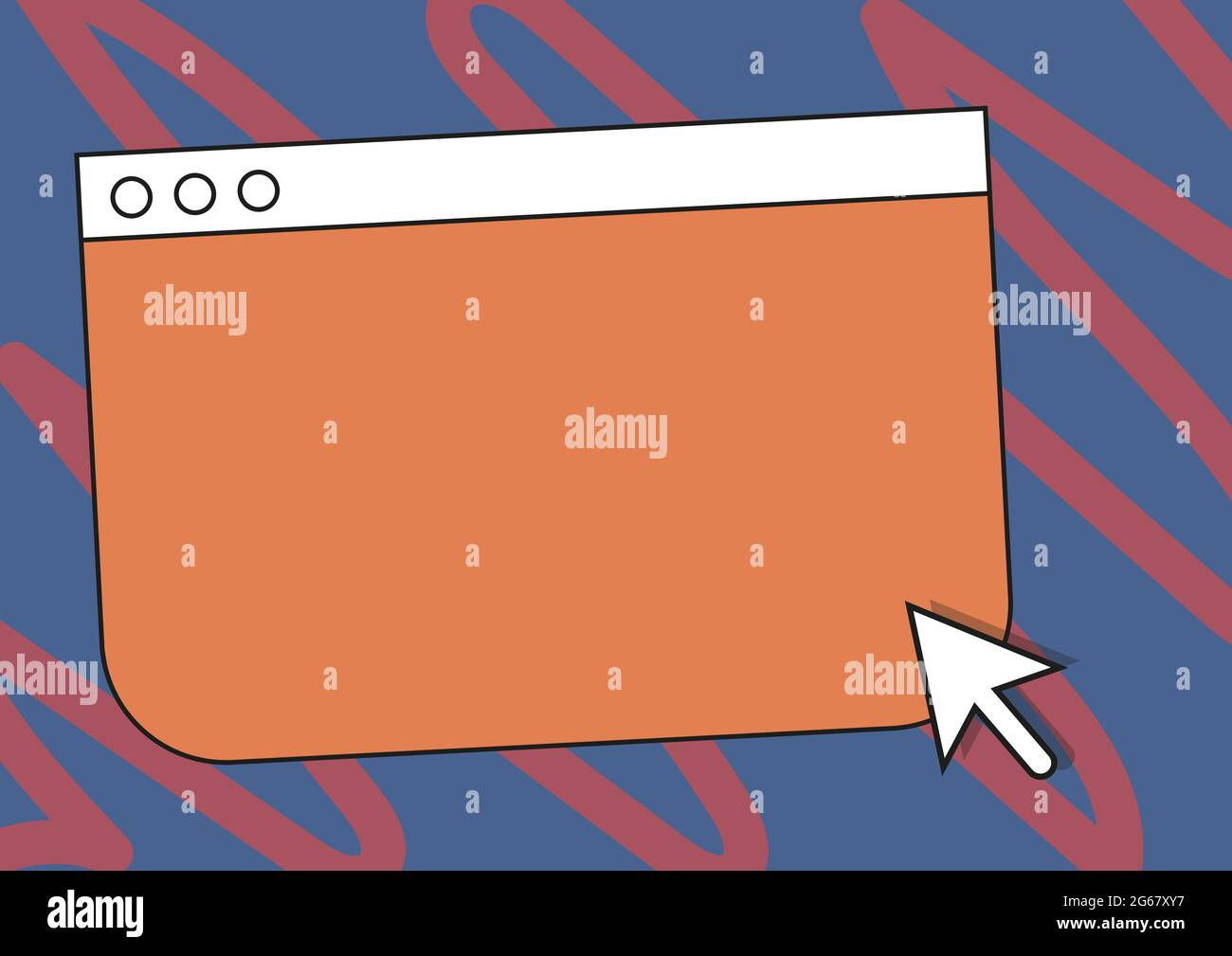 Colorful Web Page Browsing Drawing With Cursor Pointer Below. Empty ...