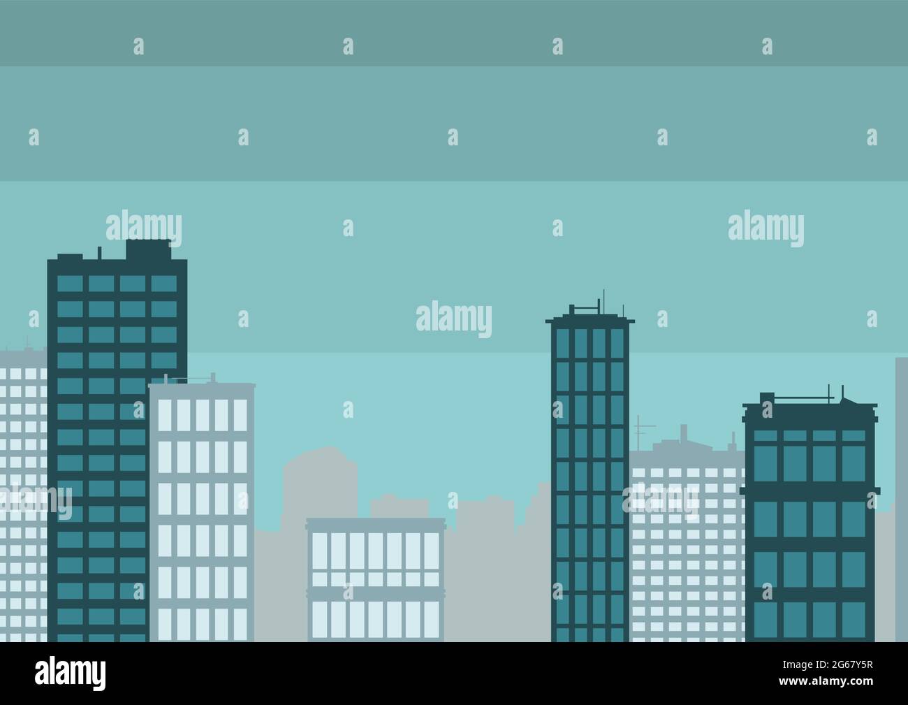 Multiple Skyscrapers Drawing Showing City Skyline. Diffrent High-Rise ...