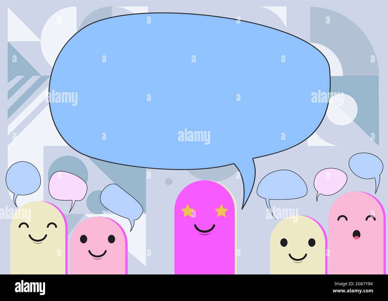 Cartoon Heads Drawing Drawing With Speech Bubble Showing Conversation ...