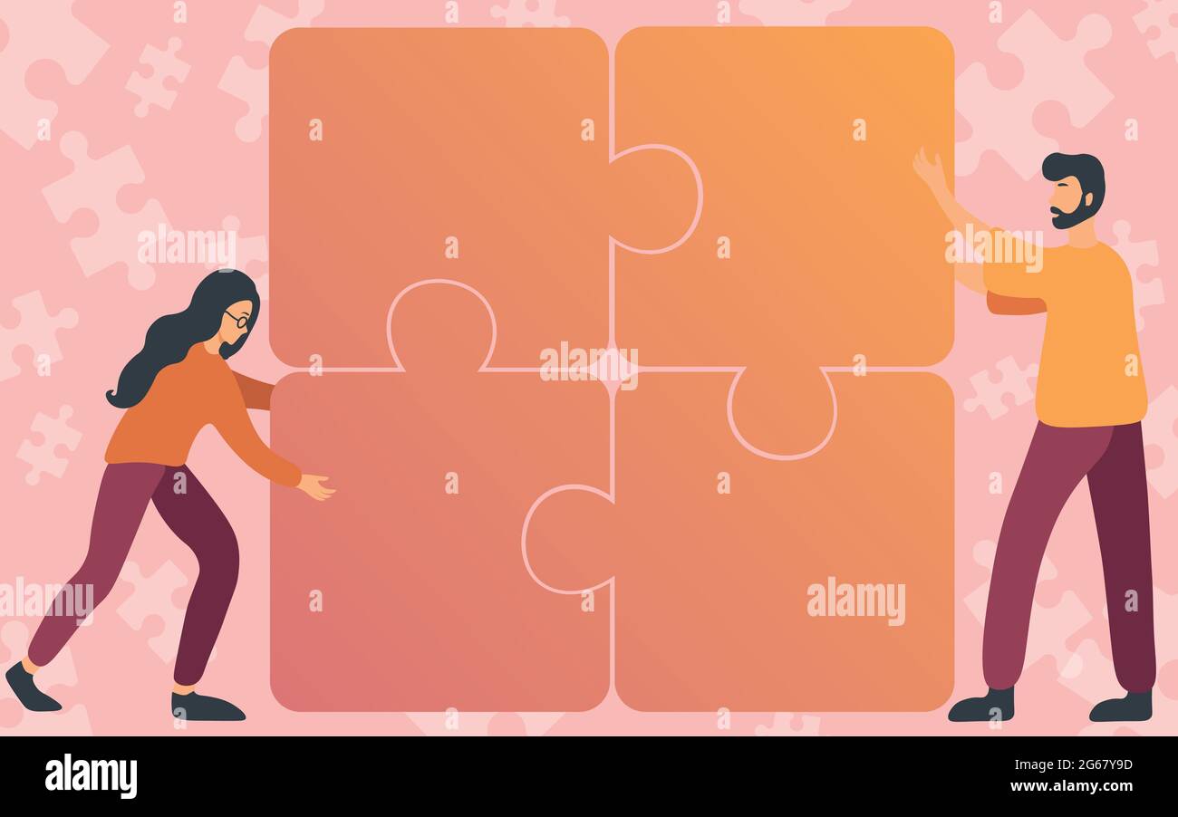 Jigsaw pieces fitting together Stock Vector Images - Alamy