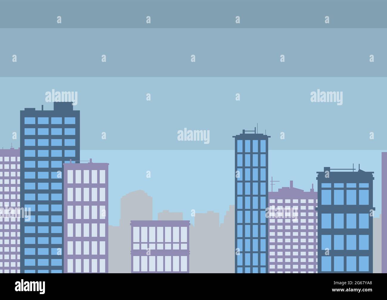 Multiple Skyscrapers Drawing Showing City Skyline. Diffrent High-Rise ...