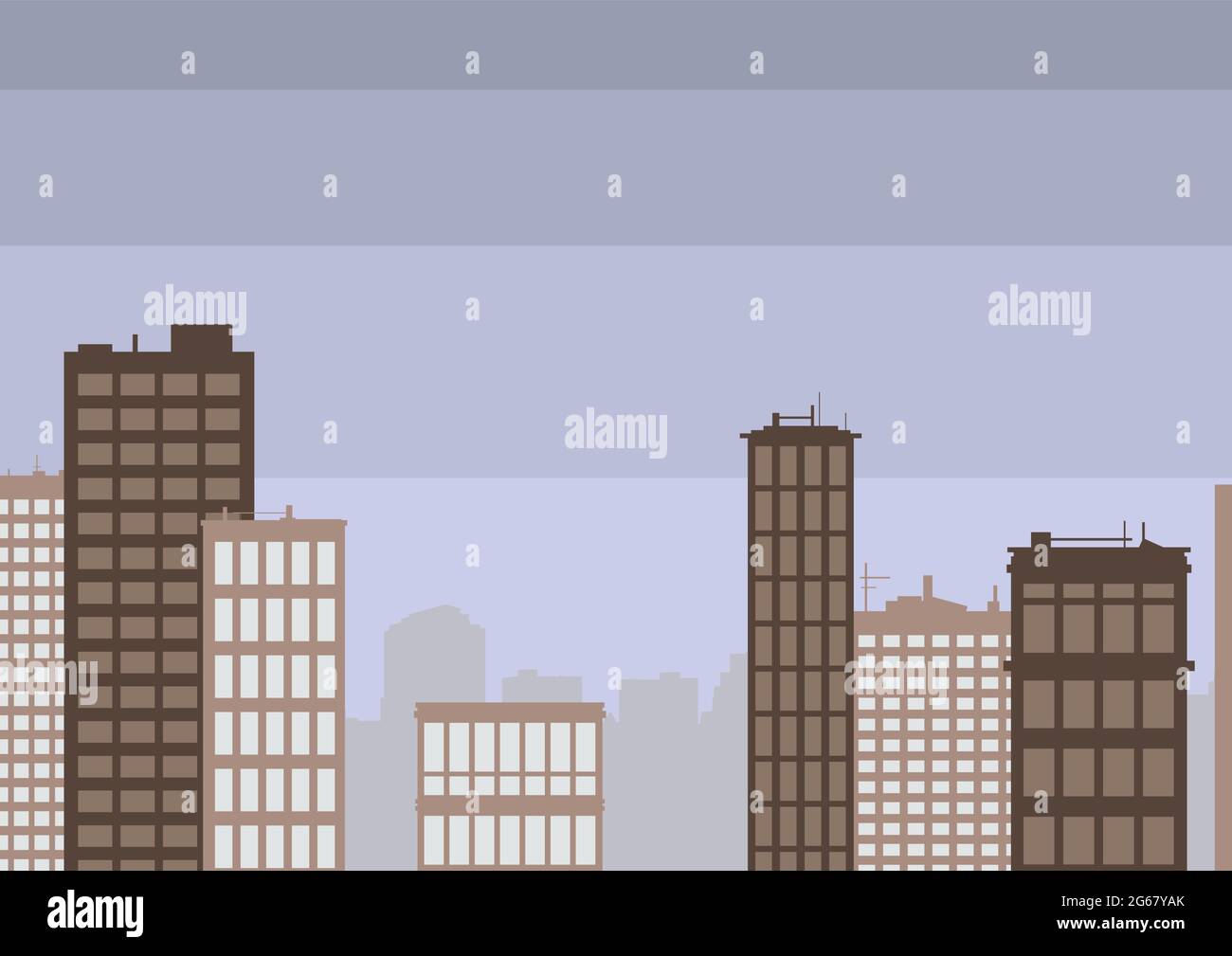 Multiple Skyscrapers Drawing Showing City Skyline. Diffrent High-Rise ...