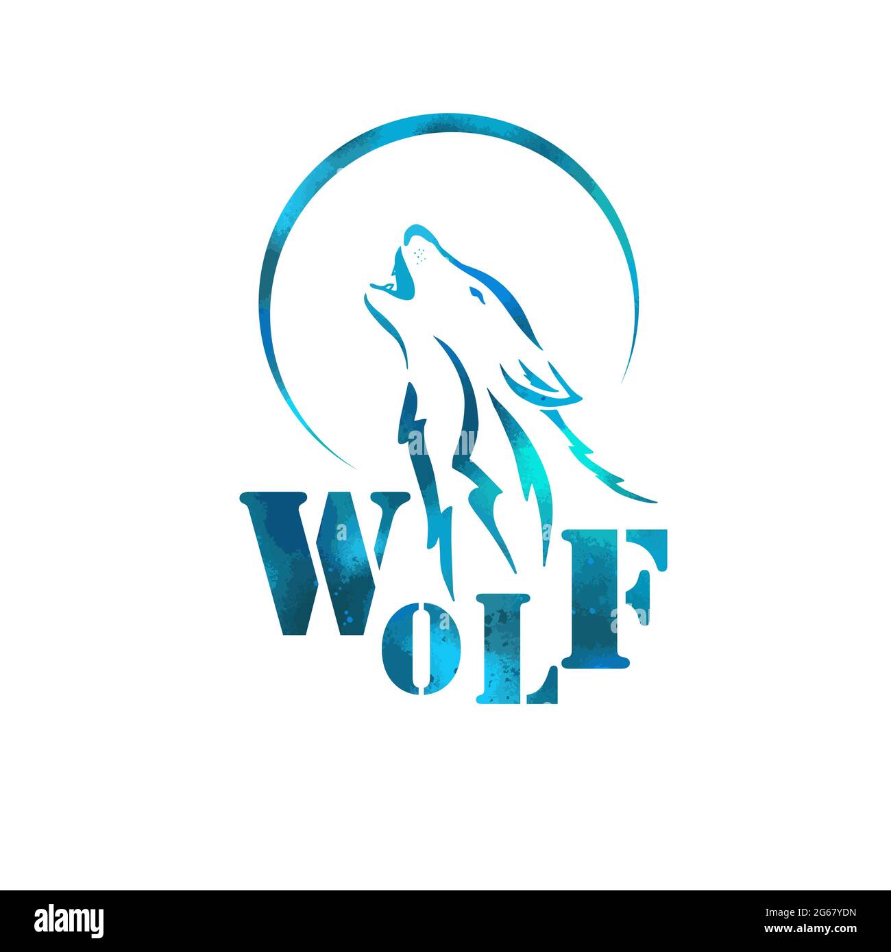 Wolf howling at the moon logo. T-shirt printing. Vector illustration ...